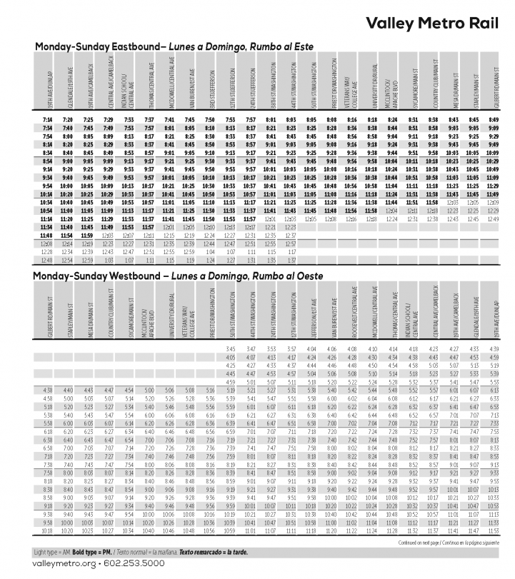 Rail Schedule starting April 16 | Valley Metro